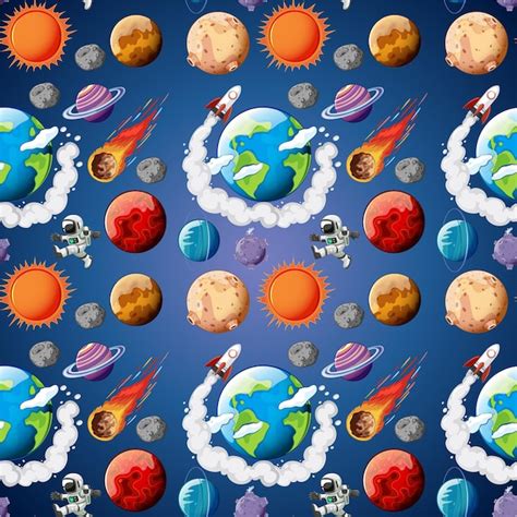 Premium Vector Seamless Space Exploration Pattern