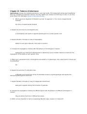 Chapter Patterns Of Inheritance Chapter Patterns Of Inheritance Instructions Answer