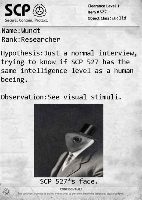 Scp 527 Interview Log 527 1 Foundation Test Logs Gaminglight