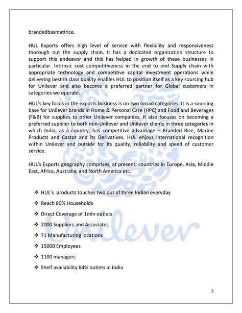 Hindustan Unilever Project Final Docx