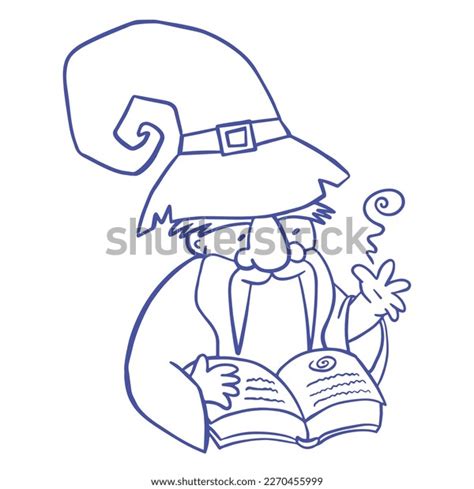 Wizard Chibi Magic Book Vector Illustration Stock Vector Royalty Free