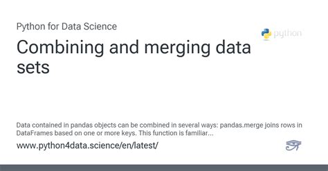 Combining And Merging Data Sets Python For Data Science