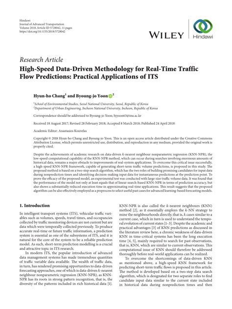 Pdf High Speed Data Driven Methodology For Real Time Traffic Flow