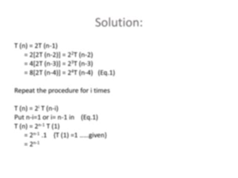 Solution Examples Of Substitution Method Algorithm Studypool