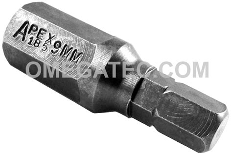 Apex 185 9MM 9mm Socket Head Metric Insert Bits 1 4 Hex Drive
