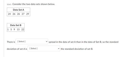 Solved Consider The Two Data Sets Shown Below There Chegg