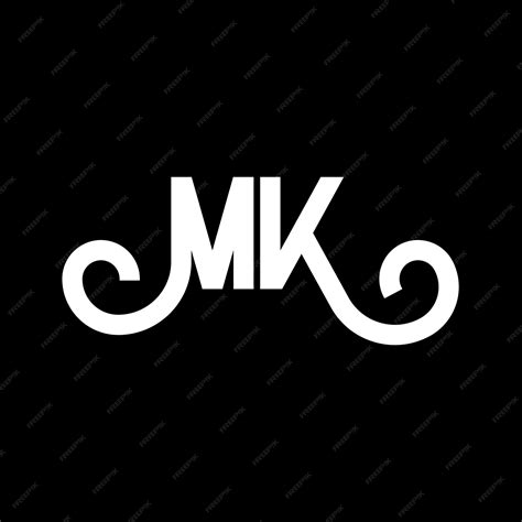 Mk 로고 문자 디자인 초기 글자 Mk 로고 아이콘 추상적인 글자 Mk 미니멀 로고 디자인 템플릿 M K 글자 디자인 터 검은색