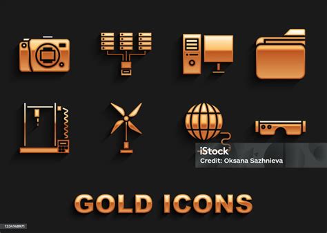 풍력 터빈 문서 폴더 스마트 안경 소셜 네트워크 3d 프린터 컴퓨터 모니터 미러리스 카메라 및 서버 데이터 웹 호스팅 아이콘설정