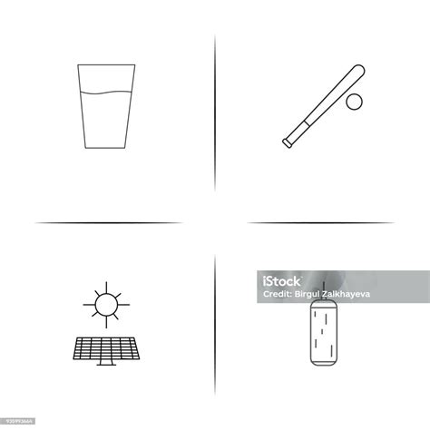 스포츠 피트 니스 및 레크리에이션 간단한 선형 아이콘 세트입니다 간단한 개요 아이콘 0명에 대한 스톡 벡터 아트 및 기타 이미지 0명 공 스포츠 장비 녹색 기술