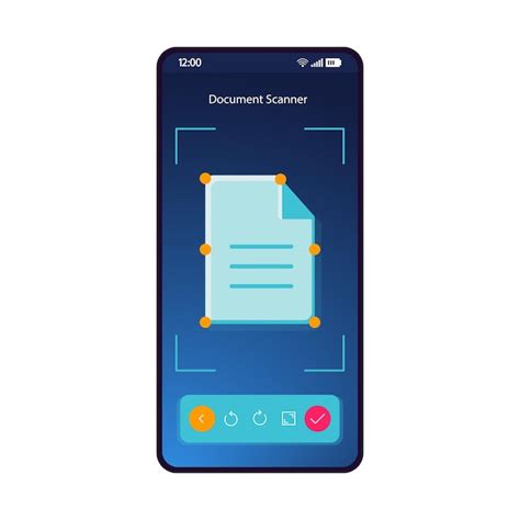 Premium Vector Document Scanner Smartphone Interface Vector Template