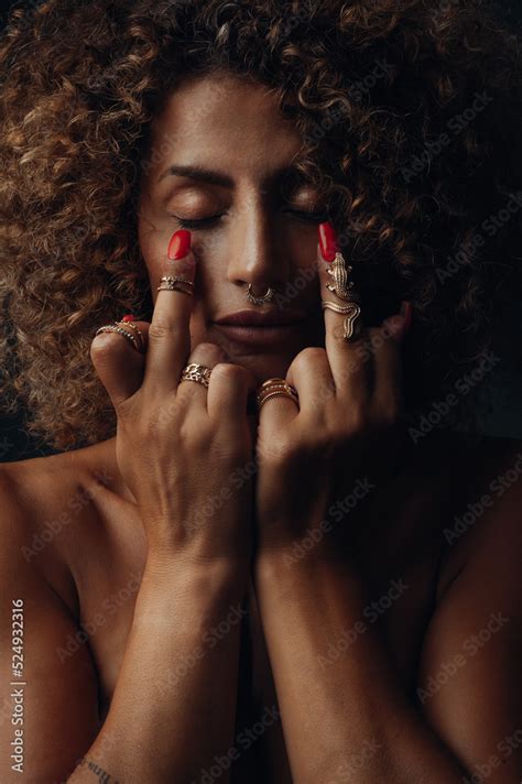 Fashion And Makeup Portrait Of Beautiful Arabic Women Showing Her