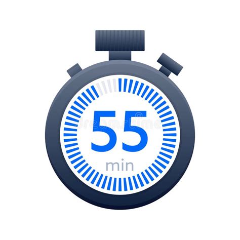 55 Min Timer And Stopwatch Icons Countdown Symbol Kitchen Timer Icon Stock Vector