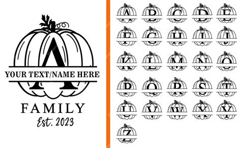 Premium Vector Fall Pumpkin Split Alphabet Monogram Letter Fall Font