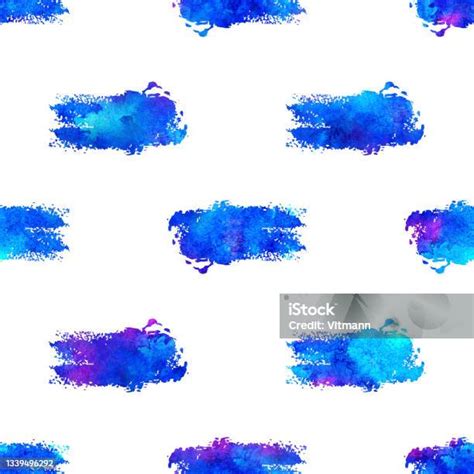 수채화 브러쉬 스트라이프 블루 컬러의 그레인지 기하학적 디자인을 그린 매끄러운 패턴 핸드 페인팅 현대 스트로크 그룽 콜라주 배경
