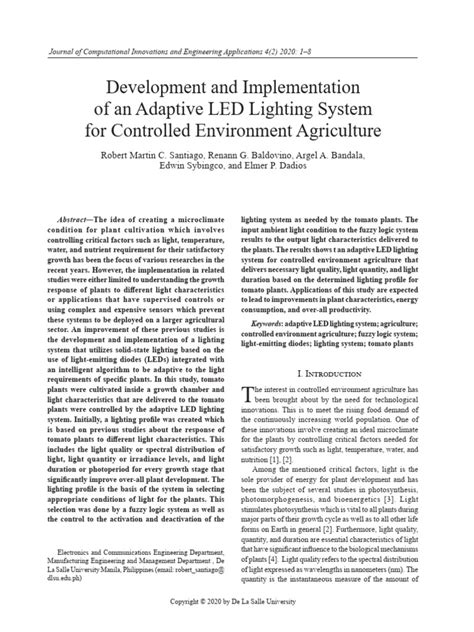 development and implementation of an adaptive led lighting system for controlled environment