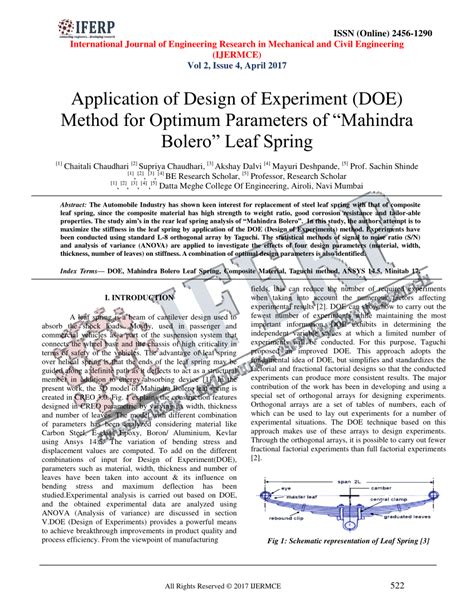 Pdf Application Of Design Of Experiment Doe Method For Optimum