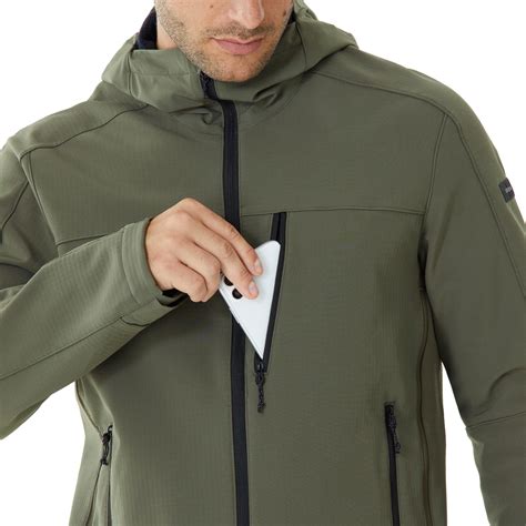 Mens Windproof Softshell Trekking Jacket Mt500 Khaki Decathlon