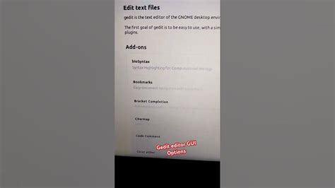 Gedit Editor Options Gui Ubuntu Linux Shortsviral Shortvideo Shorts