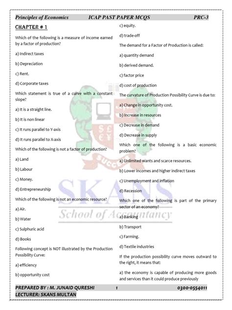 Skans Chapter Wise Economics Mcqs Pdf Demand Elasticity Economics