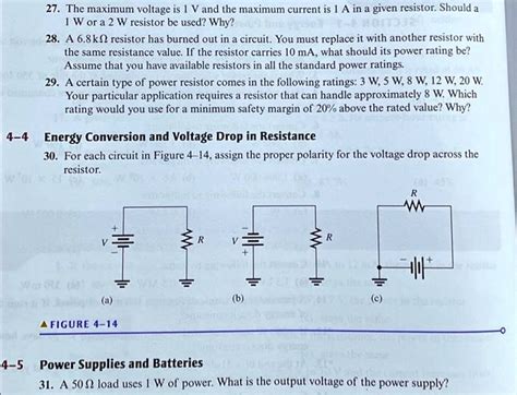 Solved 27 The Maximum Voltage Is 1 V And The Maximum Current Is 1 A In A Given Resistor