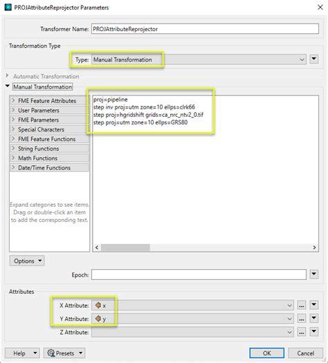 Projattributereprojector