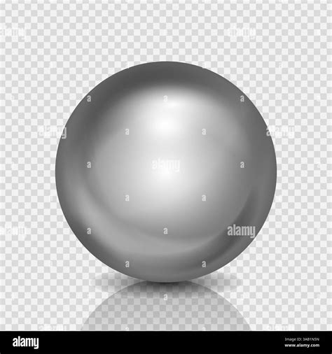 Metallic Ball 3d Sphere Matte Chrome Texture Glossy Highlights On A Pearl Gemstone Vector