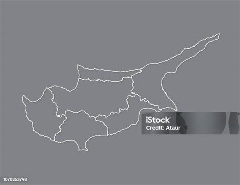 Carte De Chypre Avec Les Divisions À Laide De Lignes Blanches Sur