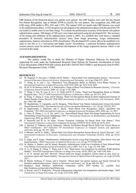 Dorsal Hand Vein Authentication System Using Artificial Neural Network Pdf