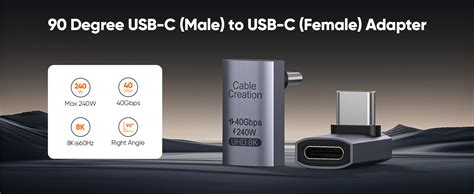 Amazon Com Cablecreation Degree Usb C Adapter Right Angle Usb C Male To Female Adapter