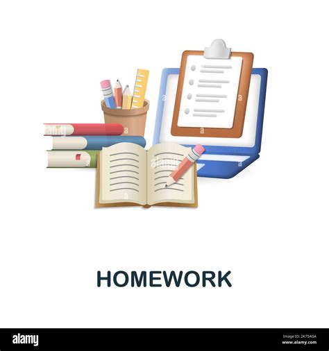 Homework Icon 3d Illustration From Back To School Collection Creative Homework 3d Icon For Web