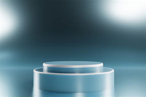 테두리와 원이 있는 빈 연단 실린더 제품 디자인을 선보일 수 있는 모형 공간 3d 렌더링 0명에 대한 스톡 사진 및 기타 이미지 Istock