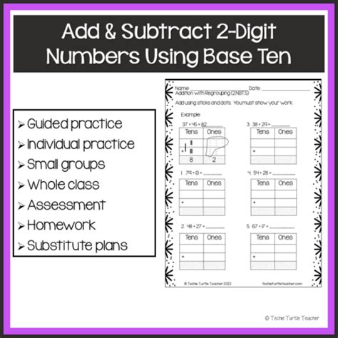 2 Digit Addition And Subtraction Using Base Ten Blocks Made By Teachers