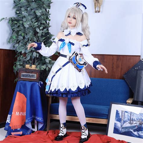 วกชดคอสเพลยผหญง Genshin Impact Barbara ชดทงชดอนเมะเกมปารตฮาโลวนชดชดคอสเพลย