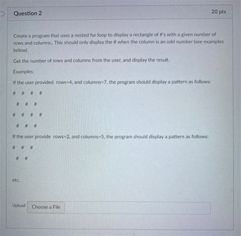 Solved Question 2 20 Pts Create A Program That Uses A Nested