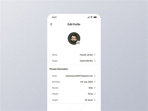Edit Profile Mobile App Ui By Ui Ants On Dribbble