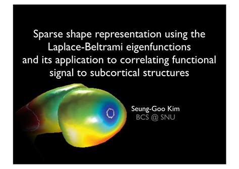pdf sparse shape representation using the laplace beltrami