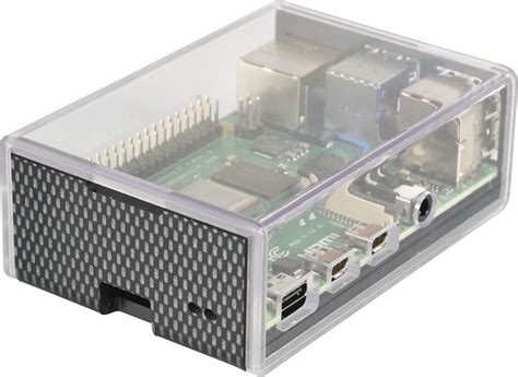 RPI CASE CARBON Housing For Raspberry Pi 4 Carbon Transparent At Reichelt Elektronik