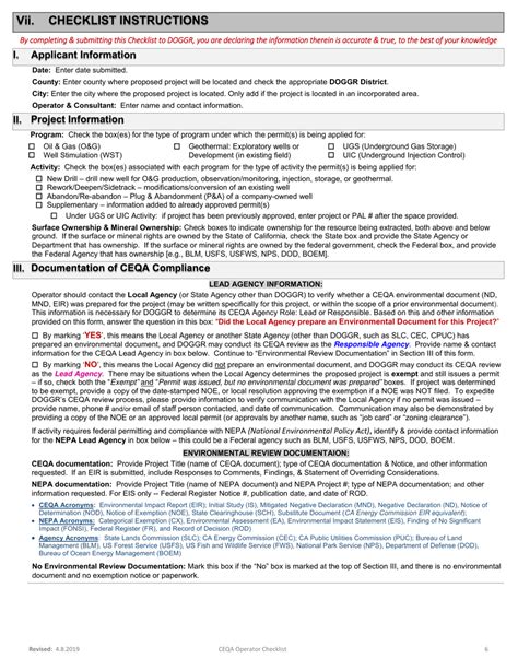 California Ceqa Operator Checklist Fill Out Sign Online And Download