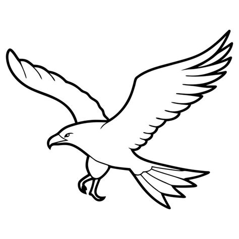 Eagle Gliding Line Art Premium Ai Generated Vector
