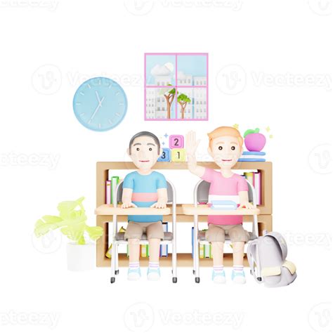 Student Attending Class To Gain Knowledge 3d Character Illustration