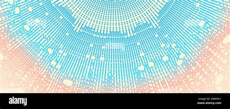 3d Abstract Half Round Array With Dynamic Particles Cover Design Template Vector Illustration