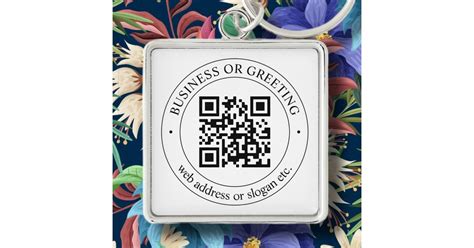 Upload Your Own Qr Code And Customizable Text Keychain Zazzle