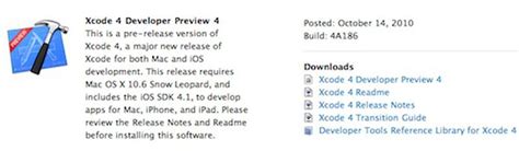 xcode 4 developer preview 4 seeded to developers macrumors