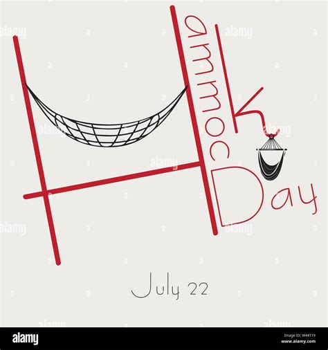 Poster Hammock Day National Holiday July 22 Vector Stock Vector Image