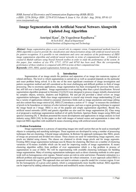image segmentation with artificial neural networs alongwith updated