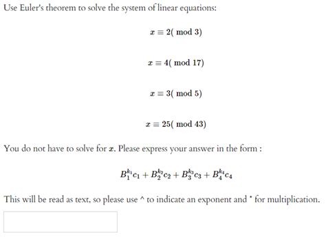 Solved Use Euler S Theorem To Solve The System Of Linear Chegg