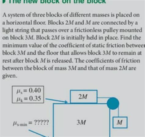 [answered] a system of three blocks of different masses is placed on a