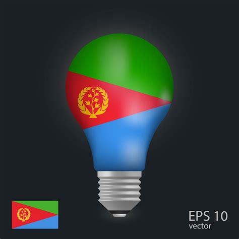 Premium Vector Vector Light Bulb With Flag Of Eritrea 3d Rendering Isolated On Gray Background