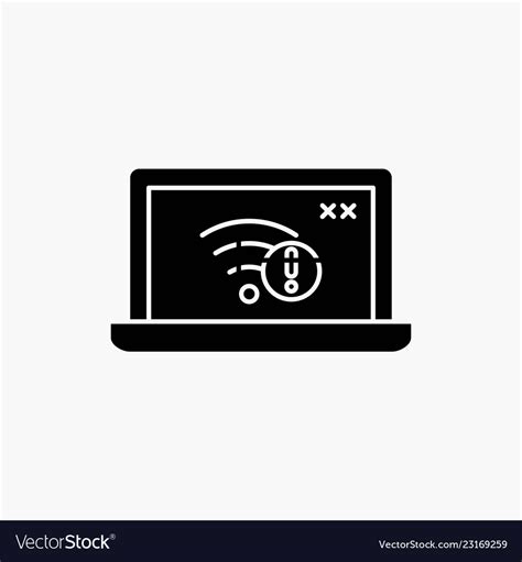 Connection Error Internet Lost Glyph Royalty Free Vector