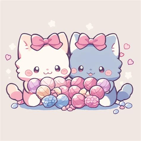 Premium Photo Cute Couple Cat With Candy